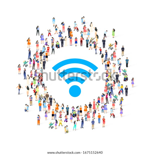People Wifi Sign People Wifi Network Stock Vector (Royalty Free ...