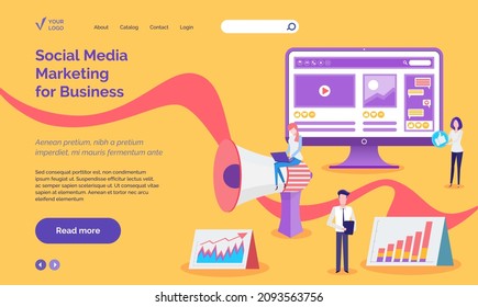 People Work Advertisement Customer Support Website Stock Vector ...