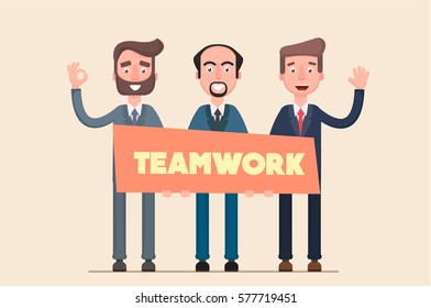 People Work Team Stick Together Flat: เวกเตอร์สต็อก (ปลอดค่าลิขสิทธิ์ ...