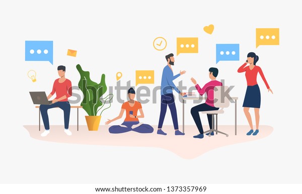 People Working Modern Office Workplace Worker Stock Vector (Royalty ...