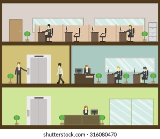 People Working Office Vector Illustration Stock Vector (Royalty Free ...