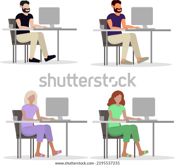 People Working Vector Illustration People Working Stock Vector (Royalty ...
