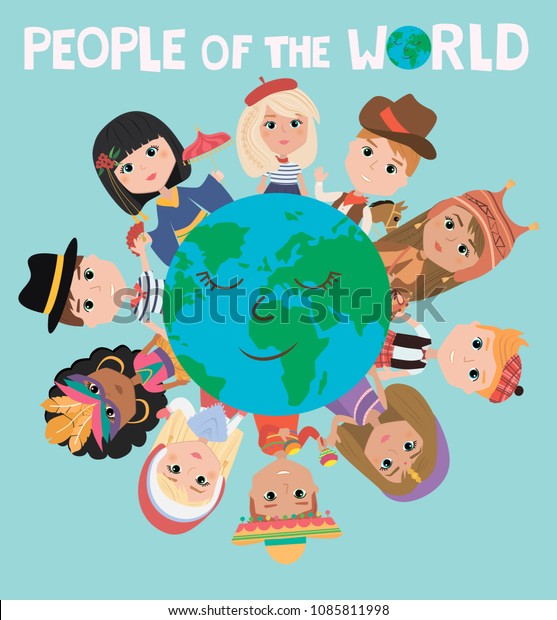 People World Poster Characters Different National Stock Vector (Royalty ...