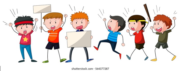 Illustration Stickman Kids Dancing Holding Flag: เวกเตอร์สต็อก (ปลอดค่า ...