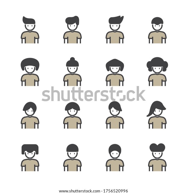 Peoplestudent Icon Setflat Icon Set Design Stock Vector (Royalty Free ...