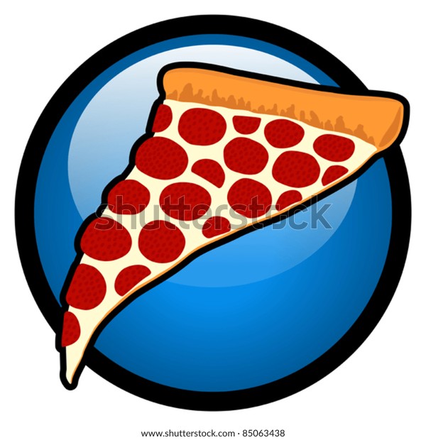 Pepperoni Pizza Slice Symbol Vector Illustration Stock Vector (Royalty ...