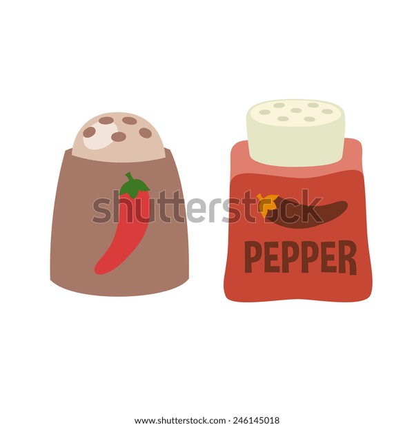 Pepperpot Cartoon Flat Style Isolated Color Stock Vector (Royalty Free ...