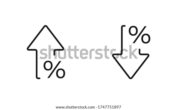 Percent Arrow Isolated Icon Line Style Stock Vector (Royalty Free ...