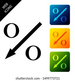 Vektor Stok Percent Down Arrow Icon Isolated Decreasing (Tanpa Royalti) 1499773721 | Shutterstock