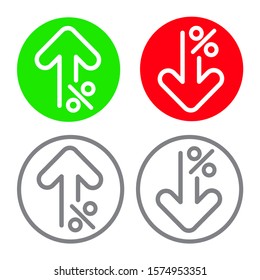 Percent Percent Down Line Arrow Icon Stock Vector (Royalty Free ...
