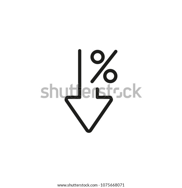 Percent Down Line Icon Percentage Arrow Stock Vector (Royalty Free ...