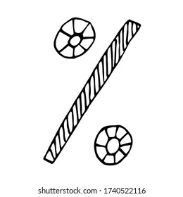 Percent Sign Doodle Vector Black Lines Stock Vector (Royalty Free ...