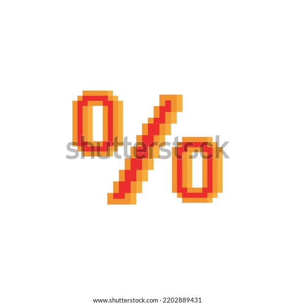 Percentage Icon Pixel Art On White Stock Vector (Royalty Free ...