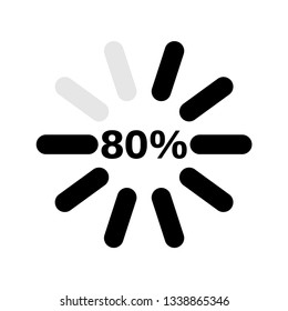 Percentage Loading Indicators 80 Percent Vector Stock Vector (Royalty ...