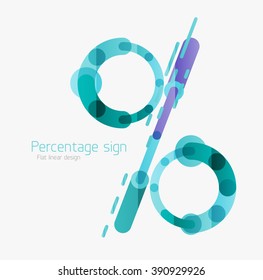 Percentage Sign Background Linear Outline Style Stock Vector (Royalty ...