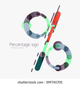 Percentage Sign Background Linear Outline Style Stock Vector (Royalty ...