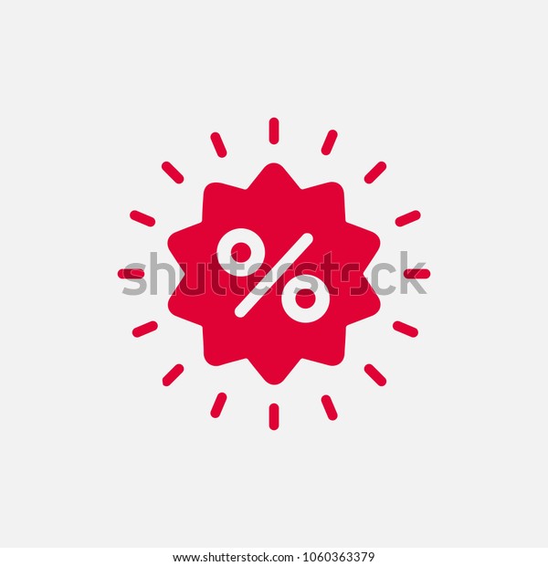 Percentage Sign Circle Star Vector Icon Stock Vector (Royalty Free ...
