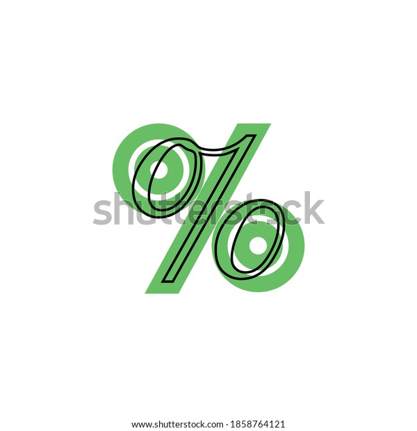 Percentage Symbol Black Border On Green Stock Vector (Royalty Free ...
