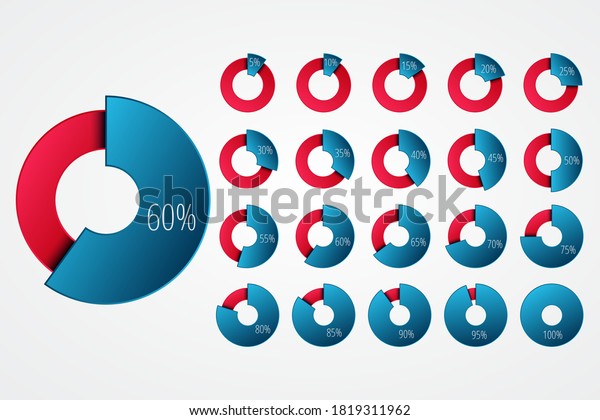 Percentage Vector Infographic Icons Set 5 Stock Vector (Royalty Free ...