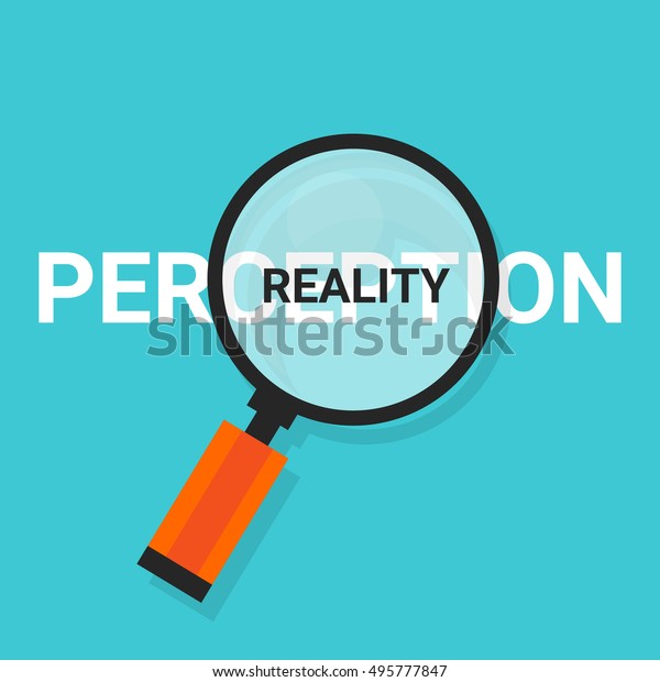 Perception Reality Magnifying Find Truth Stock Vector (Royalty Free ...