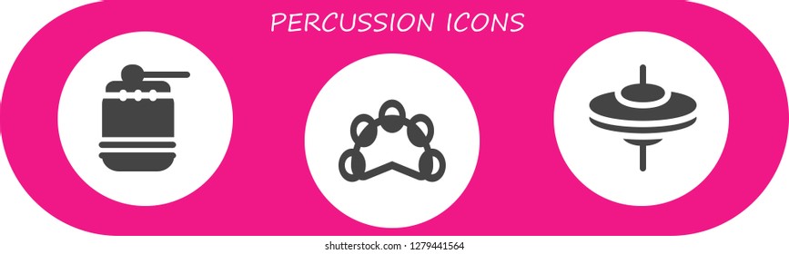 Percussion Icon Set 3 Filled Percussion Stock Vector (Royalty Free ...