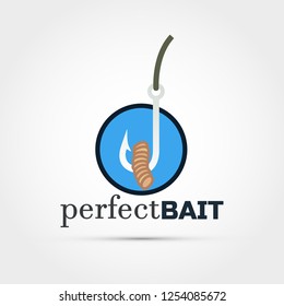 Perfect Bait Vector Fishing Logo Stock Vector (Royalty Free) 1254085672 ...