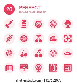 Perfect Icon Set Collection 20 Filled Stock Vector (Royalty Free ...