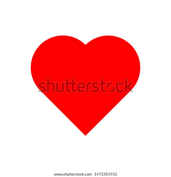 Perfect Love Heart Shape Red Icon Stock Vector (Royalty Free ...