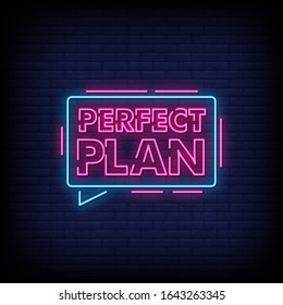 Perfect Plan Neon Signs Style Text Stock Vector (Royalty Free) 1623883543