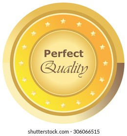 Perfect Quality Button Yellow On White Stock Vector (Royalty Free ...