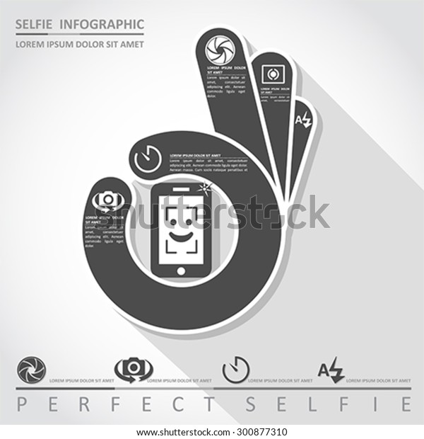 Perfect Selfie Design Camera Infographic Vector Stock Vector Royalty