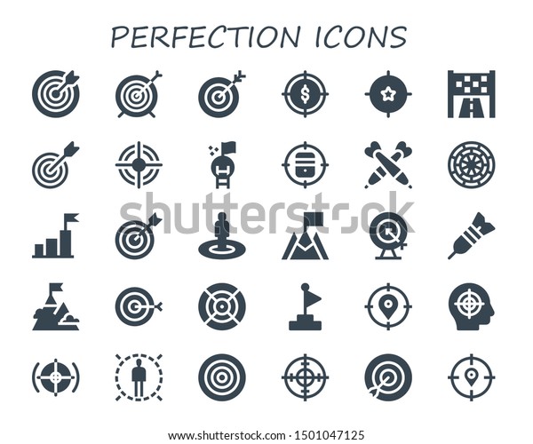 Perfection Icon Set 30 Filled Perfection Stock Vector (Royalty Free ...