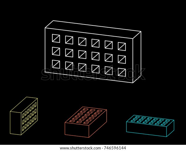 Perforated Brick Isolated On Black Background Stock Vector (Royalty ...