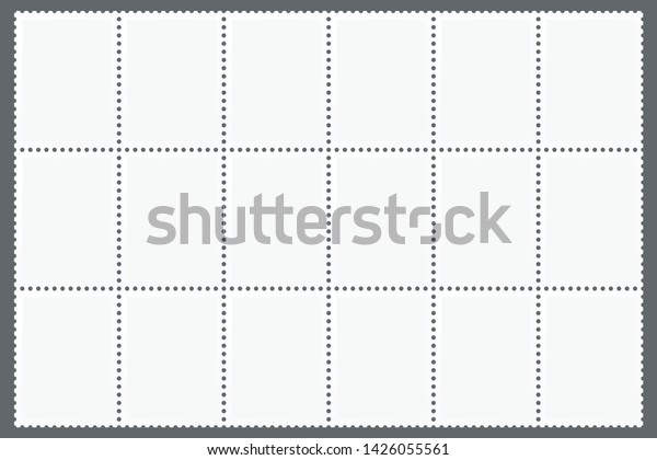 Perforated Sheet Postage Stamps Blank Marks Stock Vector (Royalty Free ...