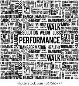 Performance Word Cloud Background Health Concept: vector de stock ...