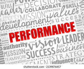 Performance Word Cloud Collage Business Concept Stock Vector (Royalty ...