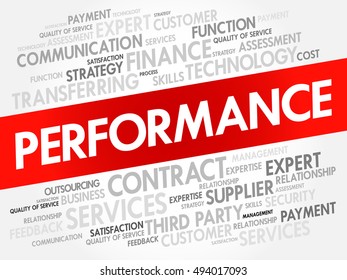 Performance Word Cloud Collage Business Concept Stock Vector (Royalty ...