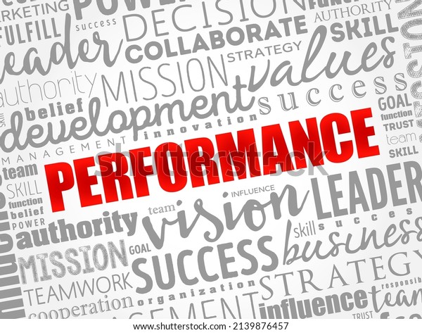 Performance Word Cloud Collage Business Concept Stock Vector (Royalty ...