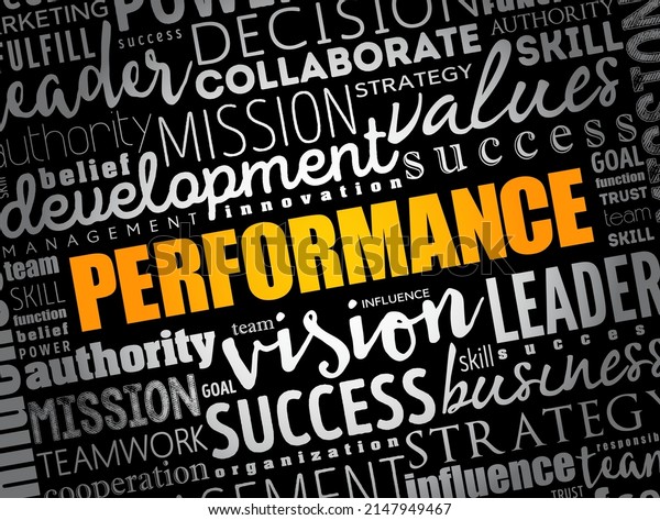 Performance Word Cloud Collage Business Concept Stock Vector (Royalty ...