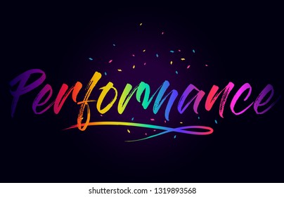 Performance Word Text Handwritten Rainbow Vibrant Stock Vector (Royalty ...