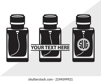 Perfume Bottle Monogram Svg Printable Vector Stock Vector (Royalty Free ...