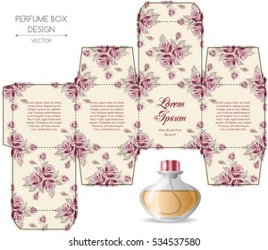 Vektor Stok Perfume Box Design Die Cut Vector (Tanpa Royalti) 534537580 ...