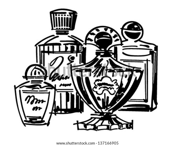 Perfume Cologne Bottles Retro Clip Art Stock Vector (Royalty Free ...