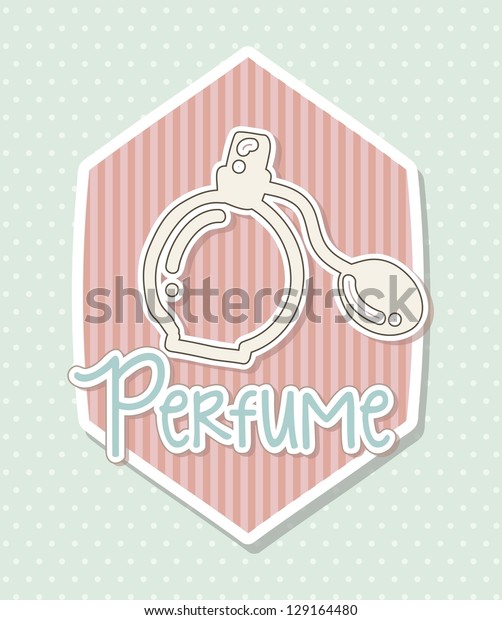 Perfume Over Cute Background Label Vector Stock Vector (Royalty Free ...
