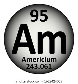 Periodic Table Element Americium Icon On Stock Vector (Royalty Free ...