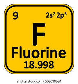 Periodic Table Element Fluorine Icon On Stock Vector (Royalty Free ...