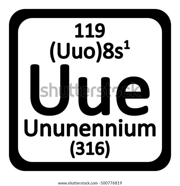 Periodic Table Element Ununennium Icon On Stock Vector (Royalty Free ...