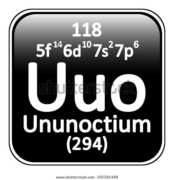 Periodic Table Element Ununoctium Icon On Stock Vector (Royalty Free ...
