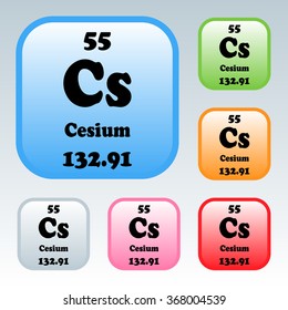 Periodic Table Elements Cesium Stock Vector (Royalty Free) 368004539 ...