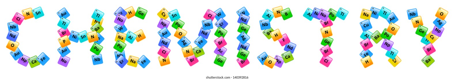 Periodic Table Elements Chemistry Word: vector de stock (libre de ...